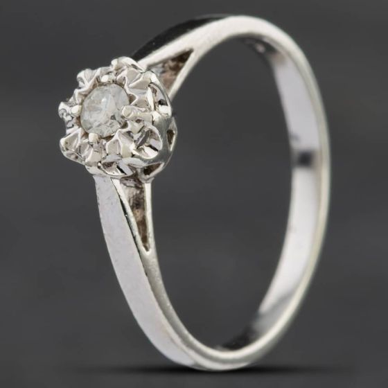Second Hand 9ct White Gold Diamond Solitaire Ring 4167975 - thbaker.co.uk