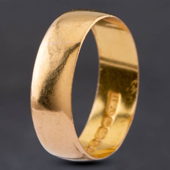 Second Hand 22ct Yellow Gold Vintage 1989 6mm Plain Wedding Ring ...