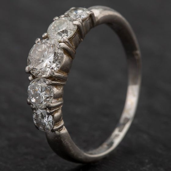Second Hand Platinum Five Stone Graduated Diamond Ring - thbaker.co.uk