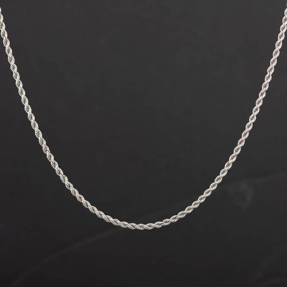 Second Hand 18ct White Gold Solid 22 Inch Rope Chain 4504034 - thbaker ...