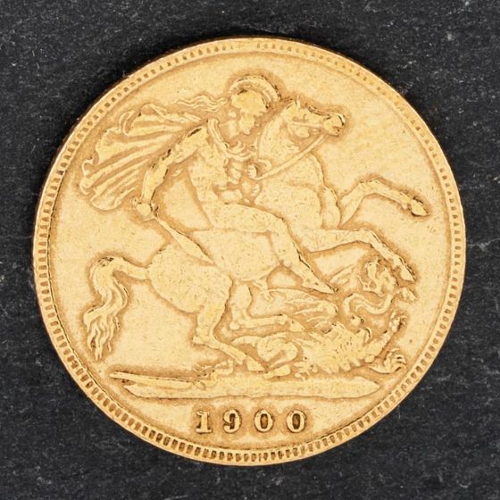 Second Hand 22ct Yellow Gold 1900 Half Sovereign Coin 4701108 - Est ...