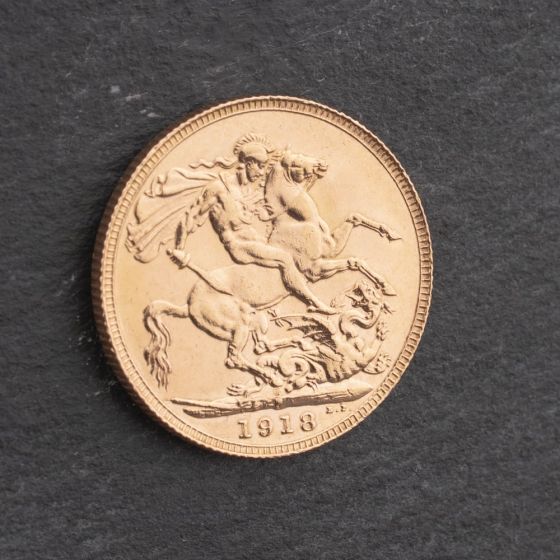 Second Hand 22ct Yellow Gold 1918 George V Full Sovereign Coin 47021185 ...