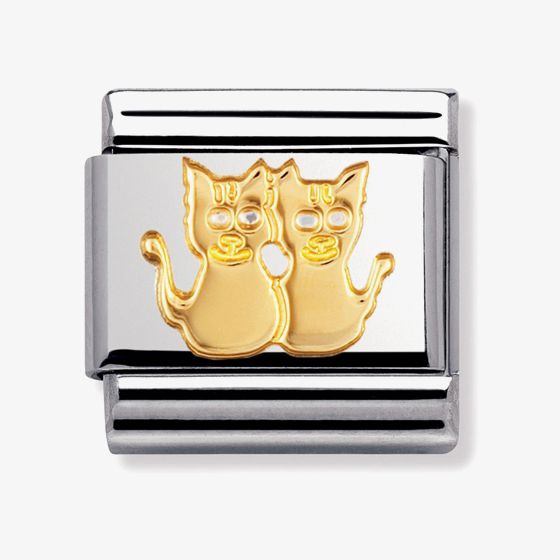 Nomination CLASSIC Gold Animals of Earth Two Cats Charm 030112/13 | T.H ...