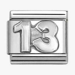 Nomination 330101/75 CLASSIC Silvershine Silver Number 13 Charm ...