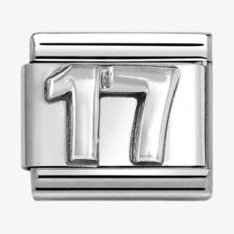 Nomination 330101/76 CLASSIC Silvershine Silver Number 17 Charm ...