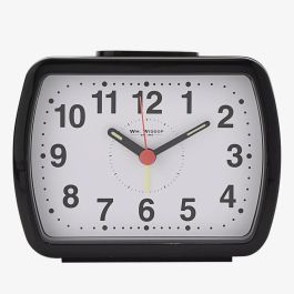 Hometime 5184B Black Oblong Alarm Clock - thbaker.co.uk