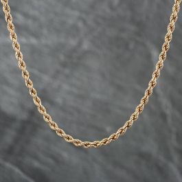 Second Hand 9ct Yellow Gold 16 Inch Rope Chain 41021184 - thbaker.co.uk