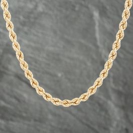 Second Hand 9ct Yellow Gold 22 Inch Rope Chain 41161436 - thbaker.co.uk