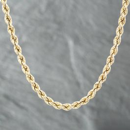 Second Hand 9ct Yellow Gold 24 Inch Rope Chain 41161649 - thbaker.co.uk
