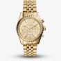 Michael Kors MK7378 Chronograph Gold Dial Ladies Watch - thbaker.co.uk