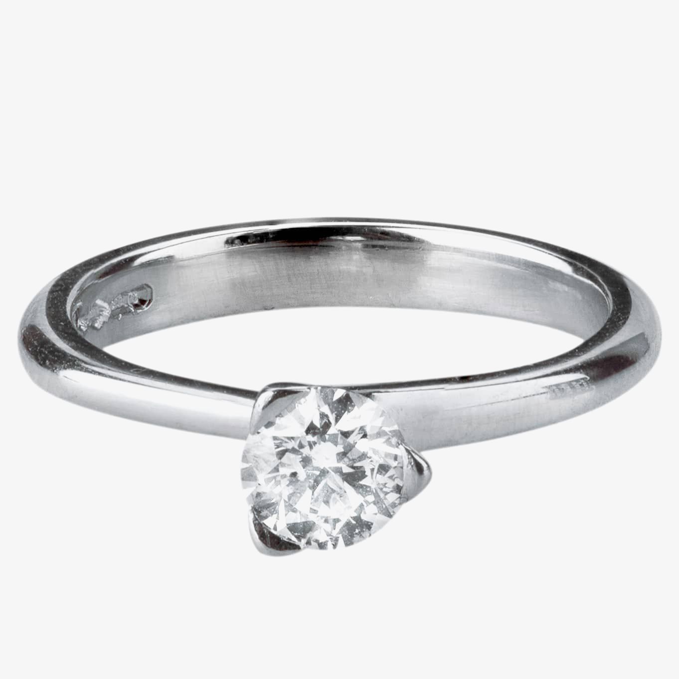 Second Hand Platinum 0.56ct Diamond Solitaire Ring - thbaker.co.uk