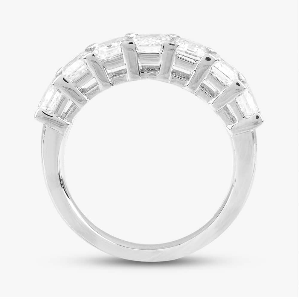 Platinum 3.49ct Emerald Cut Diamond Half Eternity Ring - thbaker.co.uk