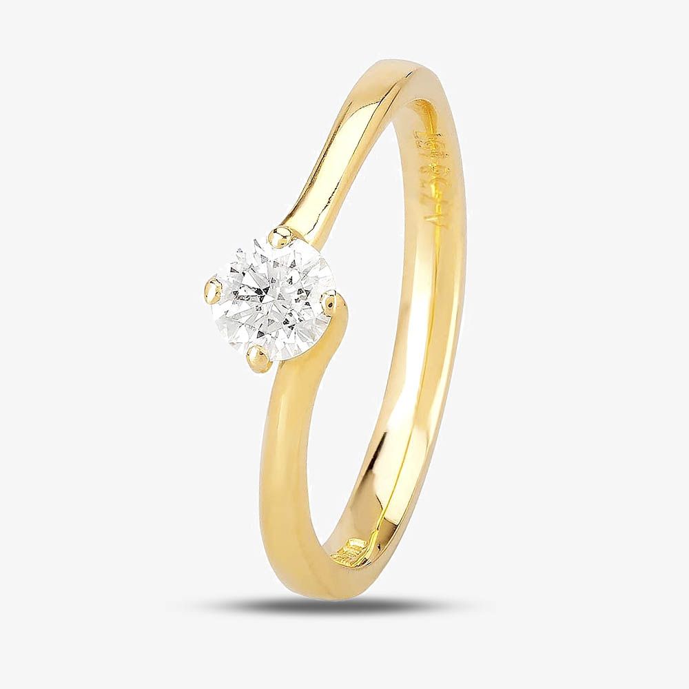 1888 Collection 18ct Yellow Gold Certificated Brilliant Cut 0.33ct ...