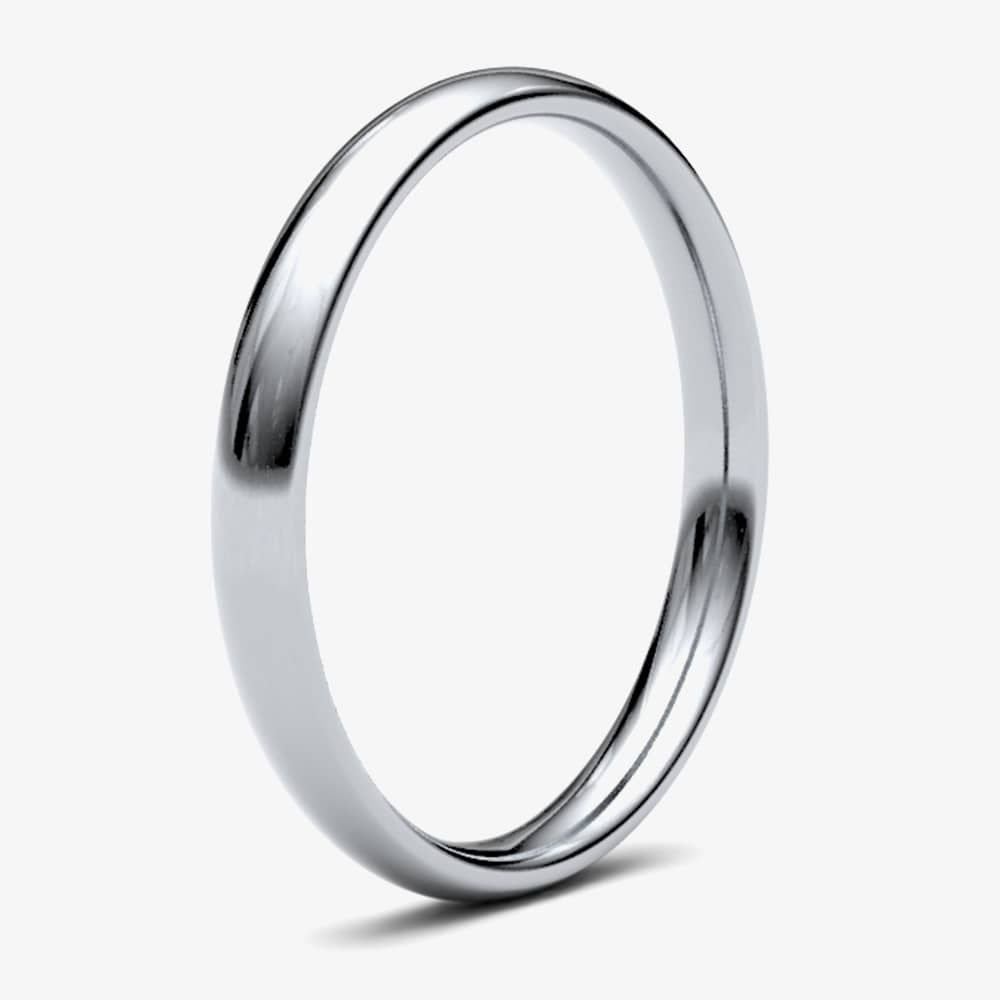 Platinum 2.5mm Soft Court Wedding Ring - thbaker.co.uk