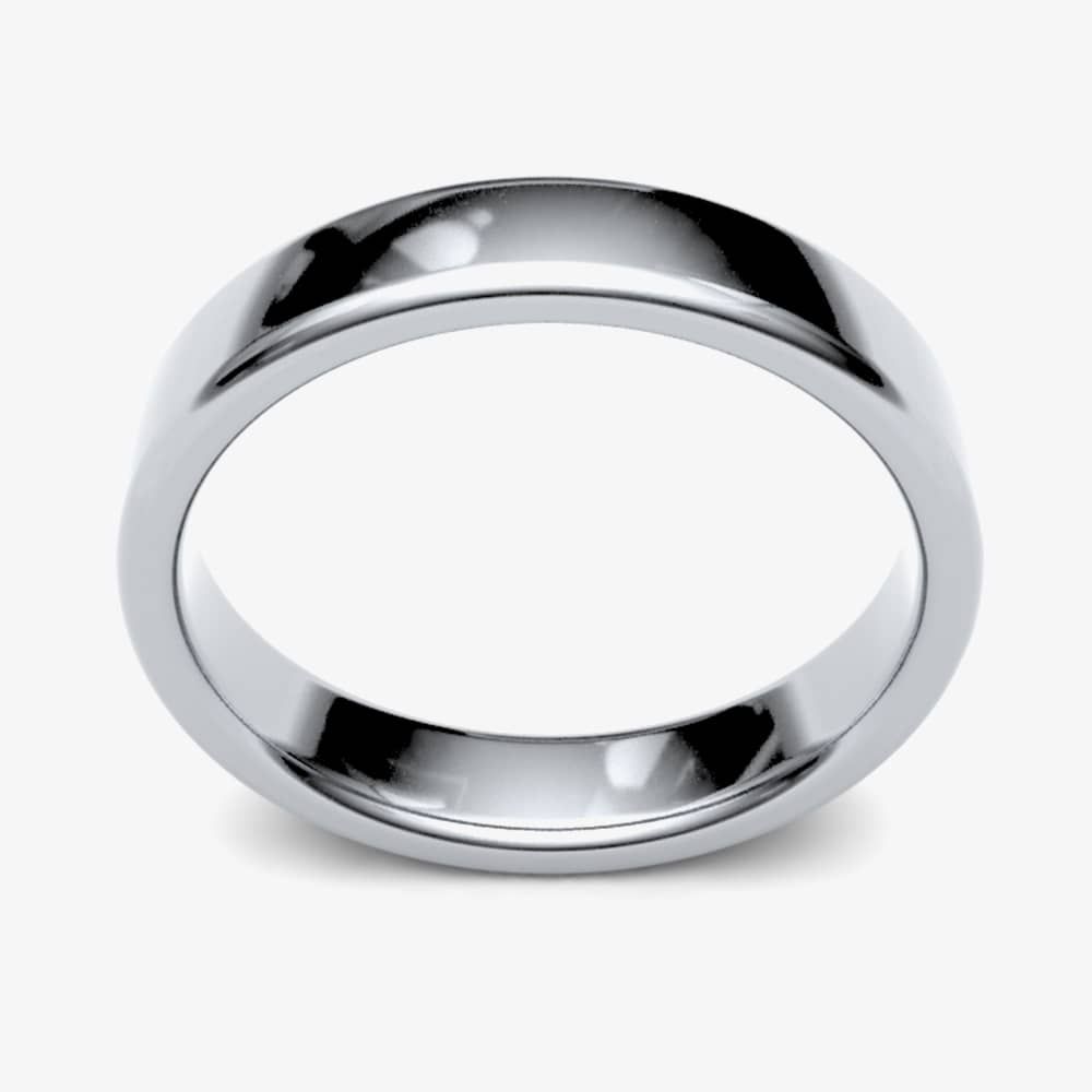 Platinum 4.0mm Soft Court Wedding Ring - thbaker.co.uk