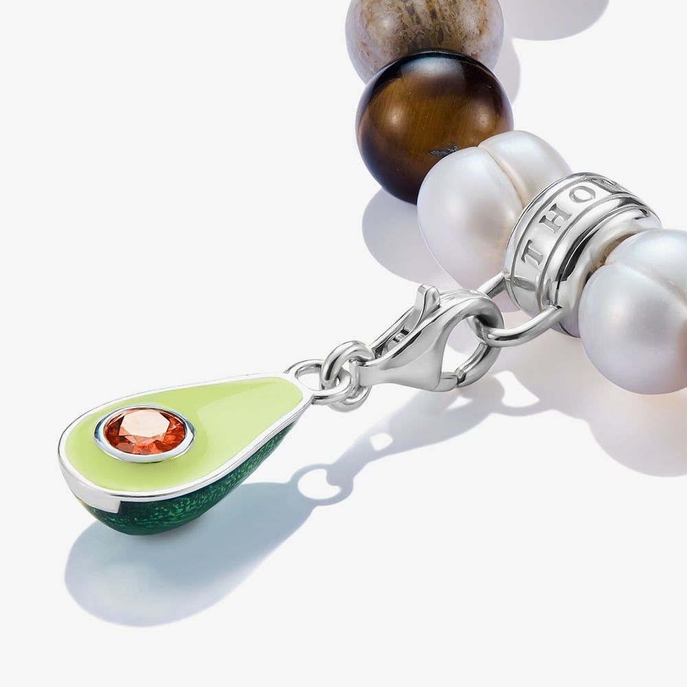THOMAS SABO 2214-691-7 Avocado Enamel Pendant Charm - thbaker.co.uk