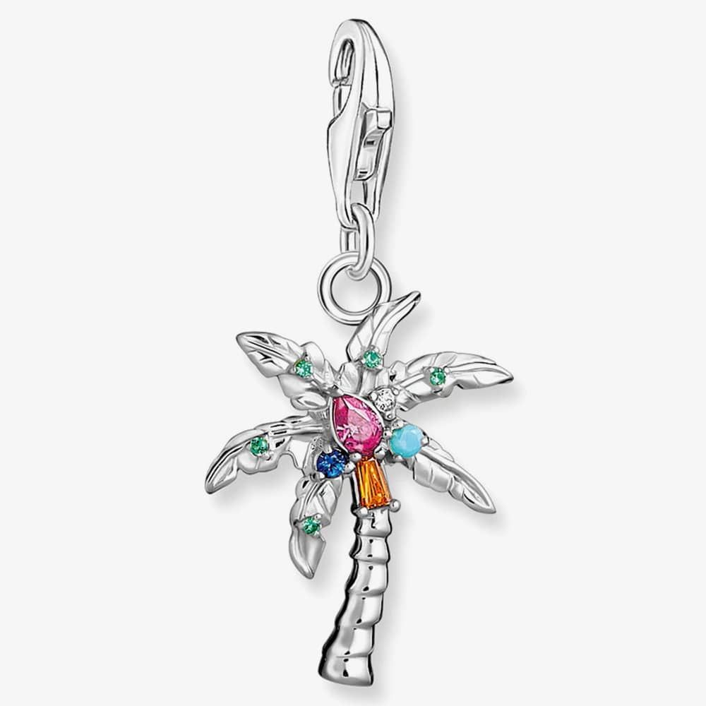 THOMAS SABO 1932-342-7 Silver & Multi-Stone Palm Tree Charm - thbaker.co.uk