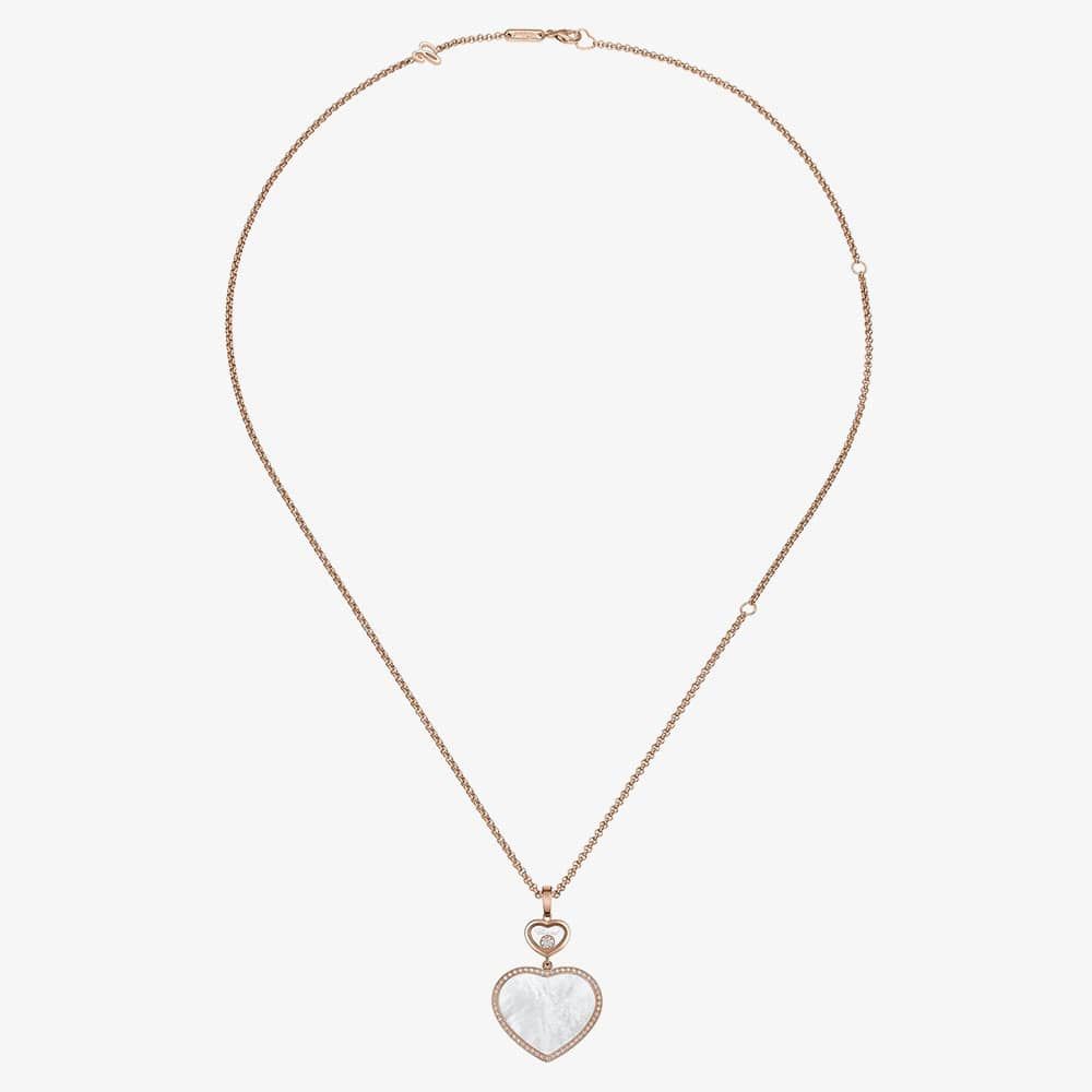 Chopard 79A075-5391 Happy Hearts 18ct Rose Gold Diamond Necklace ...