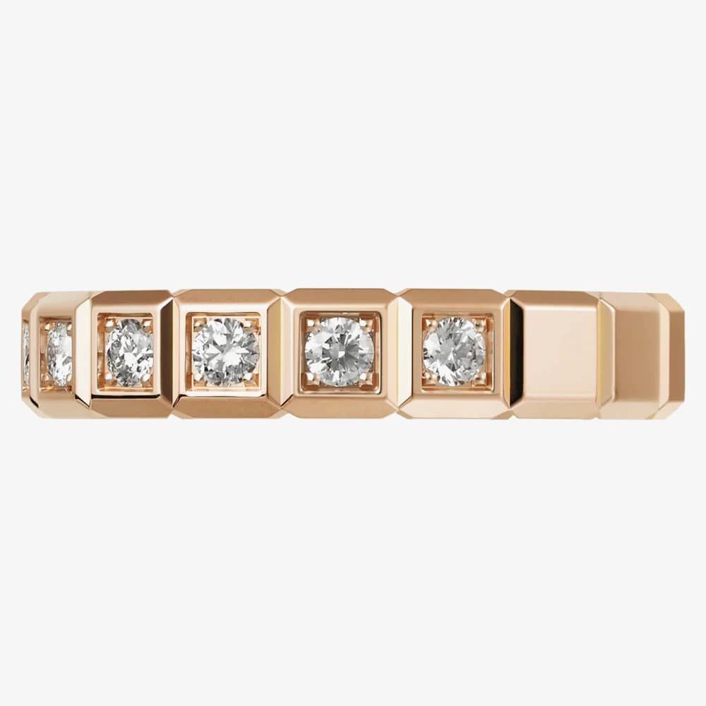 Chopard 829834-50 Ice Cube 18ct Rose Gold Half Eternity Ring - thbaker.co.uk
