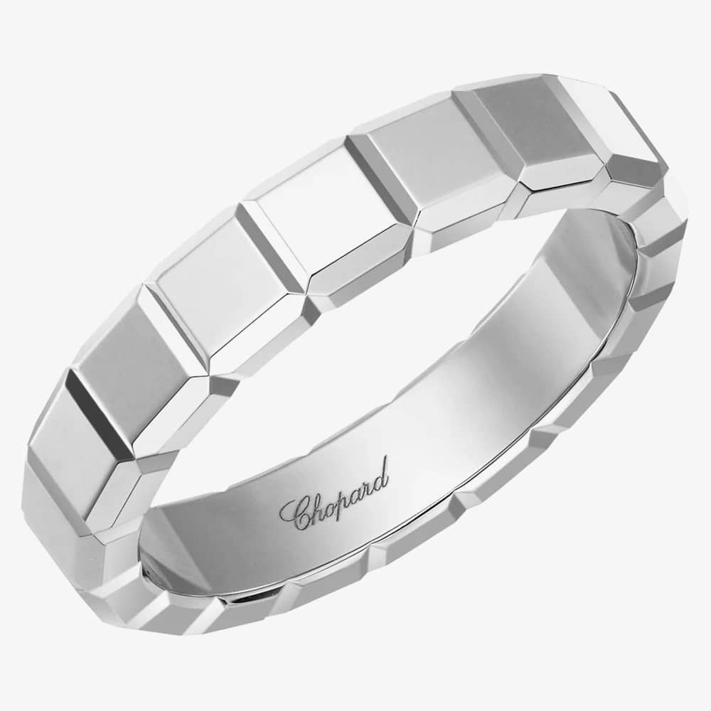 Chopard 829834-10 Ice Cube 18ct White Gold Wide Plain Ring - thbaker.co.uk