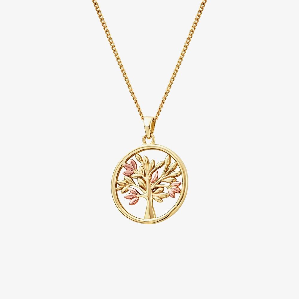 Clogau GTOL0015 Tree Of Life 9ct Two Tone Tree Circle Necklace ...