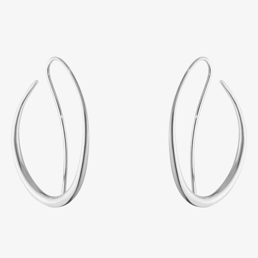 Georg Jensen Offspring Loop Silver Earrings 10012755 - thbaker.co.uk