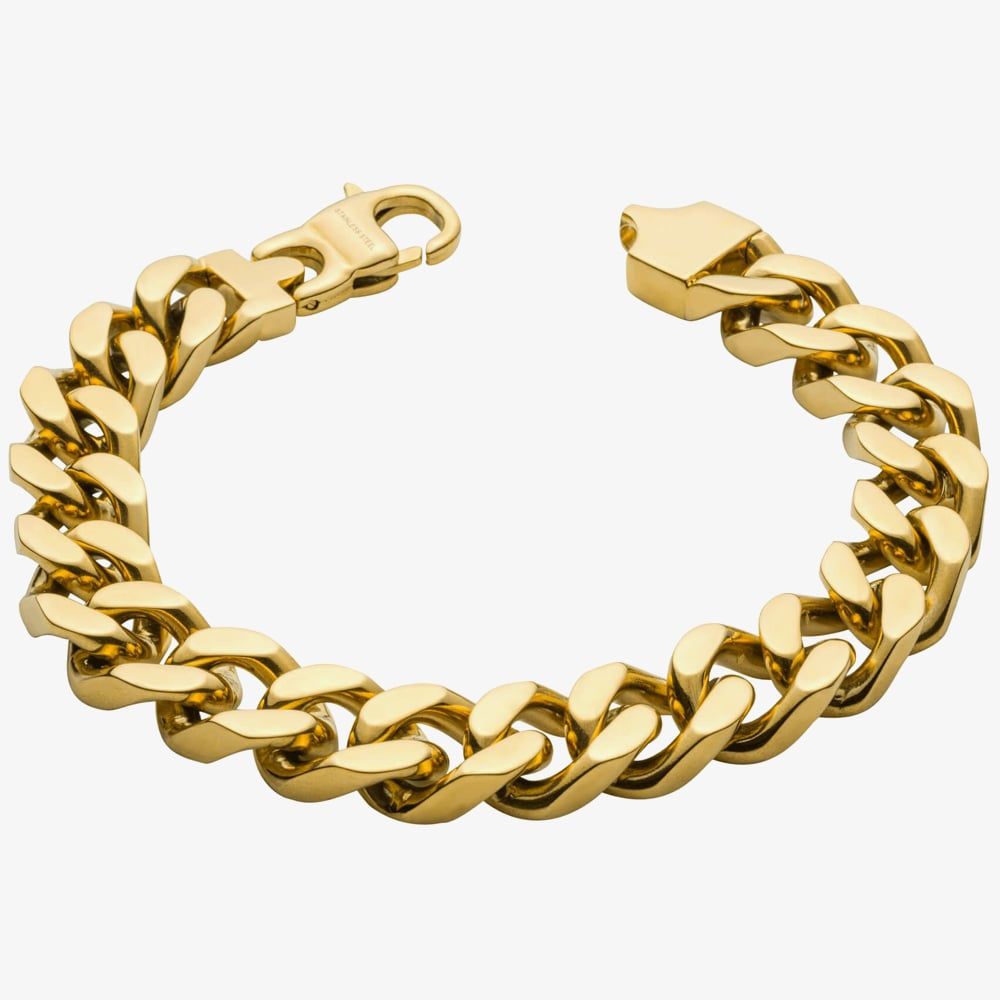 Fred Bennett B5444 Heavyweight Gold Plated Curb Bracelet - thbaker.co.uk