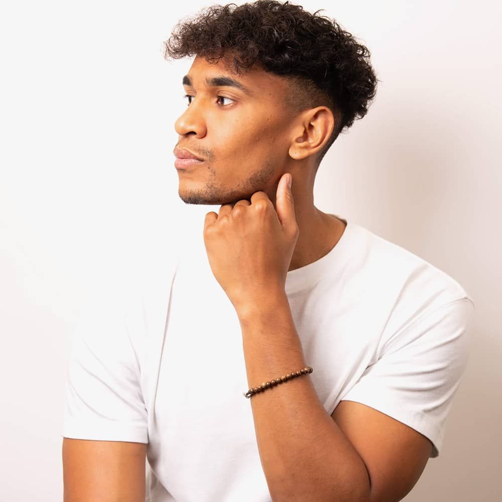 Fred Bennett B5463 Round Brown Natural Wood Bead Bracelet - thbaker.co.uk