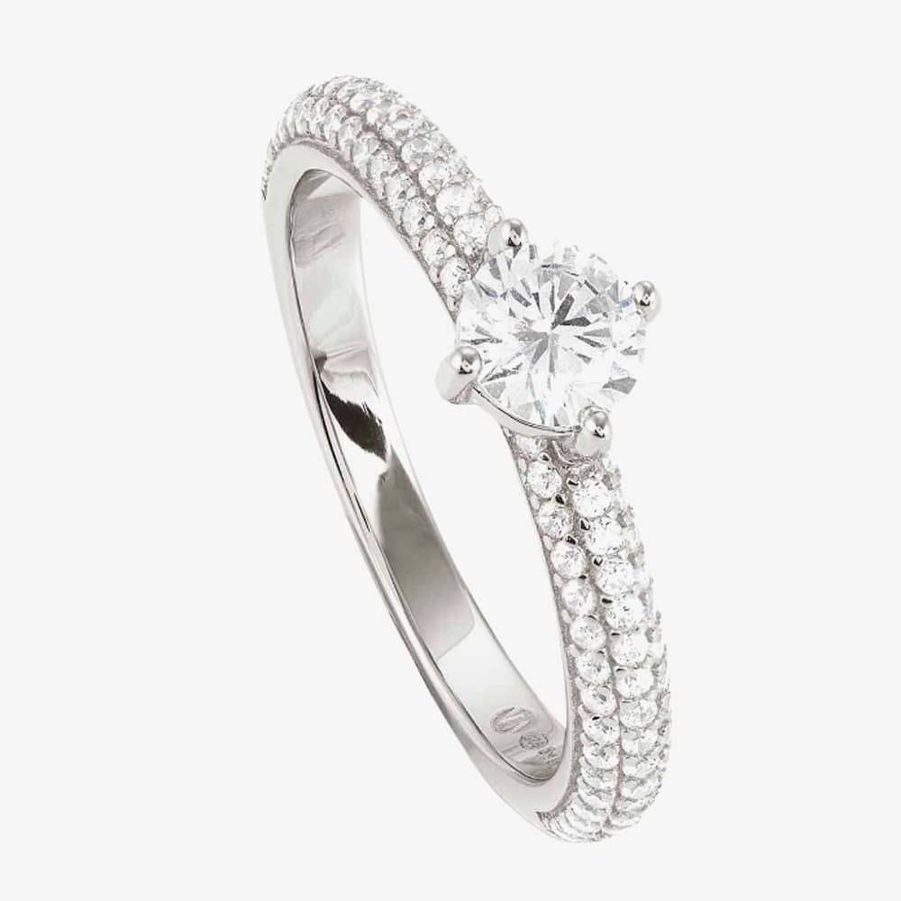 Nomination 145700/010 Aurea Silver Shoulder Set Solitaire Ring ...