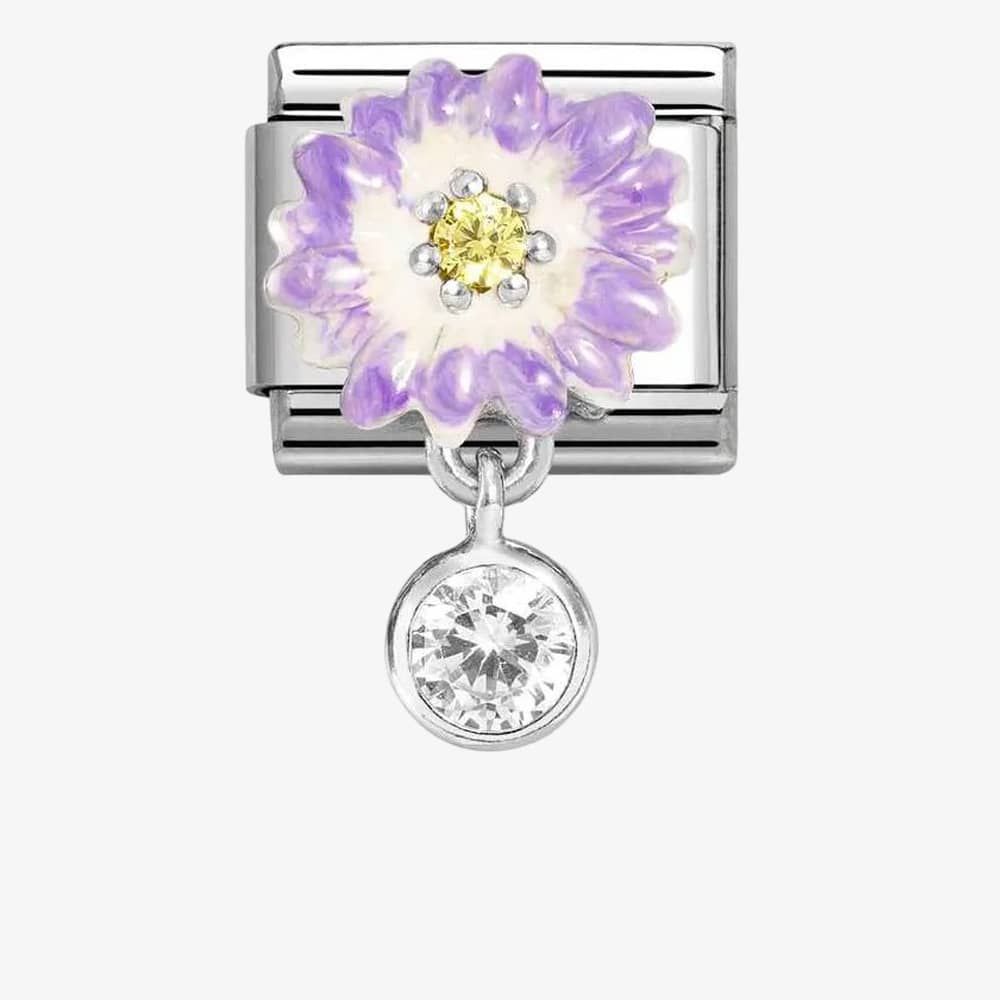 Nomination 331814/12 CLASSIC Silvershine Flower Round Charm - thbaker.co.uk