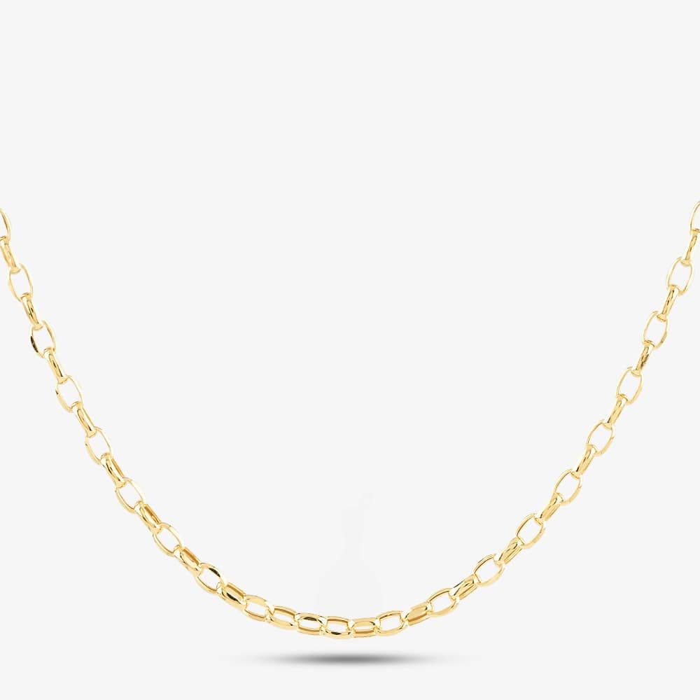 9ct Yellow Gold 20 Inch Oval Belcher Chain Necklace - thbaker.co.uk