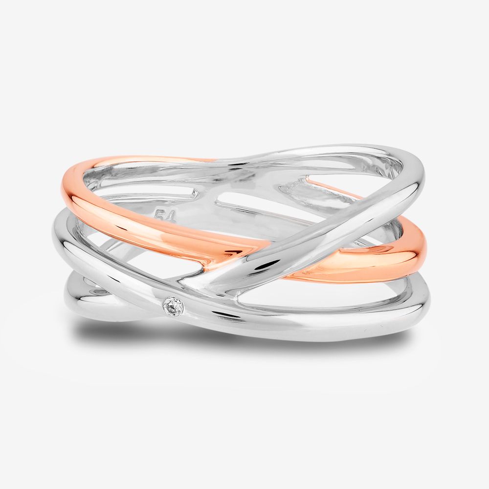 Rosa Lea BJ-BJ-RC473CRG2M Triple Intertwined Rings Band - thbaker.co.uk
