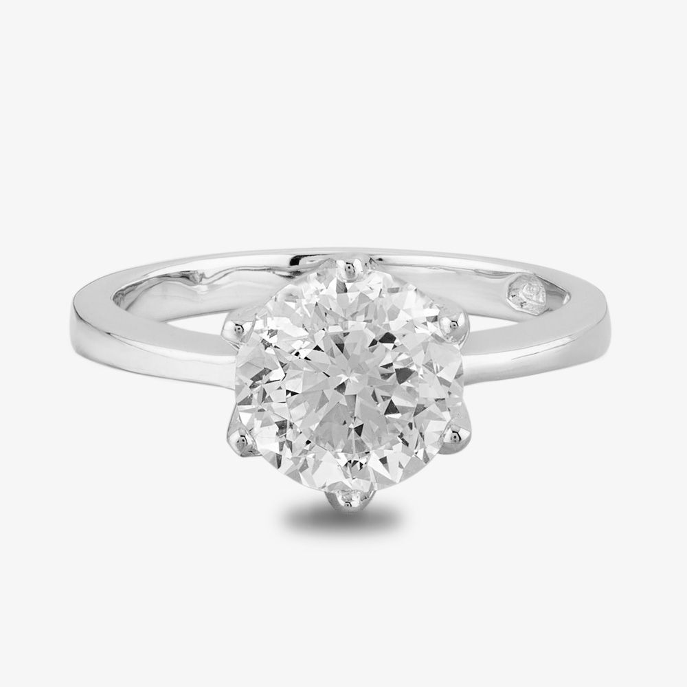 Starbright R3227(8M) 3A Silver 8mm Six Claw Round Ring - thbaker.co.uk