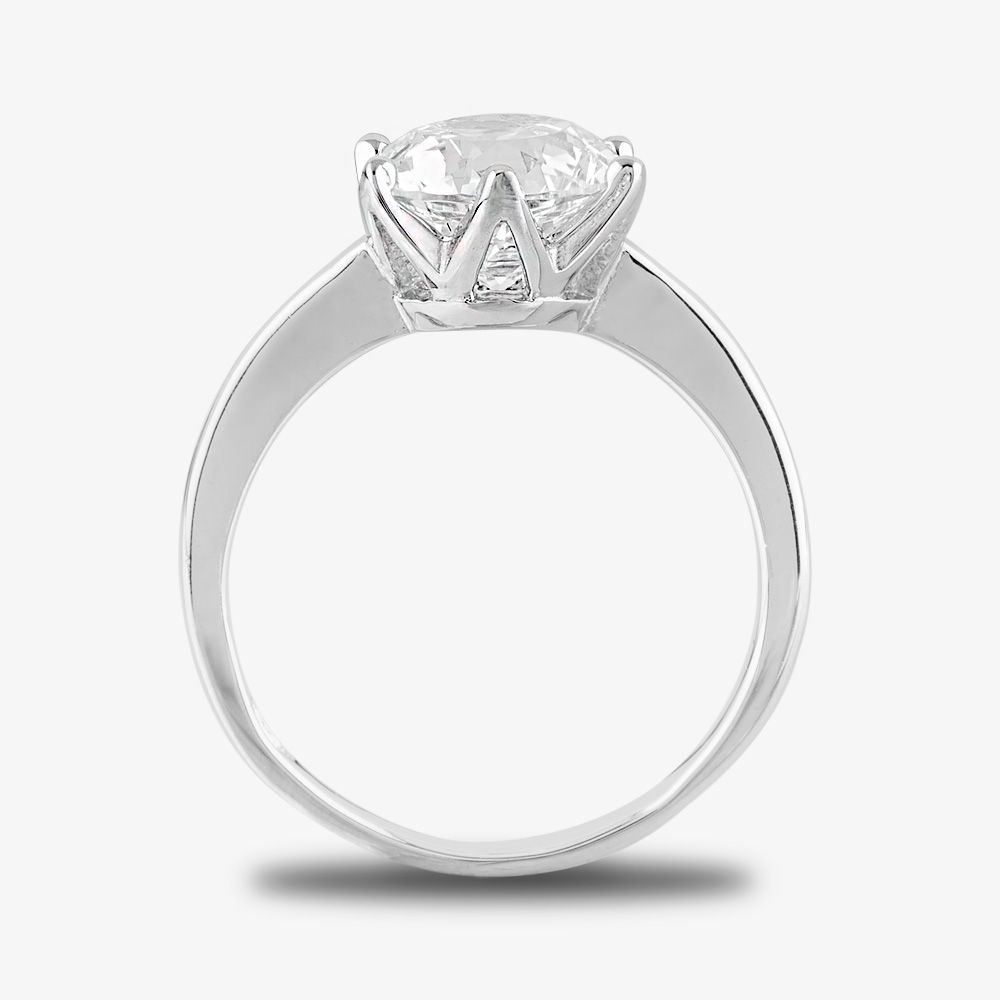 Starbright R3227(8M) 3A Silver 8mm Six Claw Round Ring - thbaker.co.uk