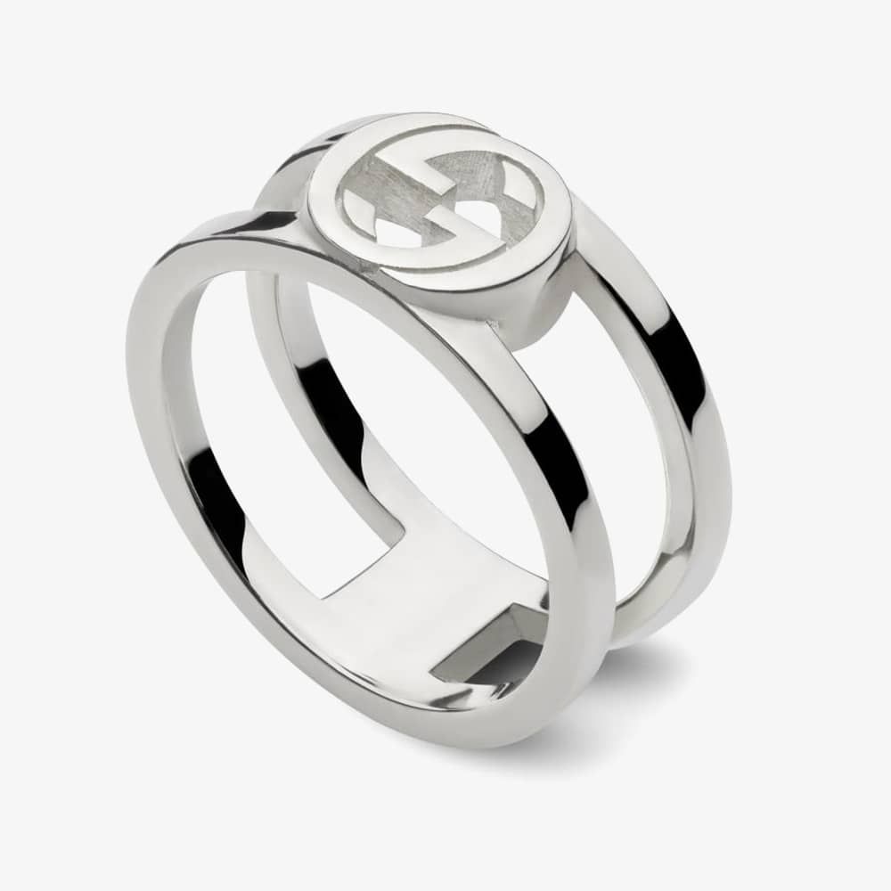 Gucci YBC79703100101 Gucci Interlocking 8.8mm Double Band Ring - thbaker.co.uk