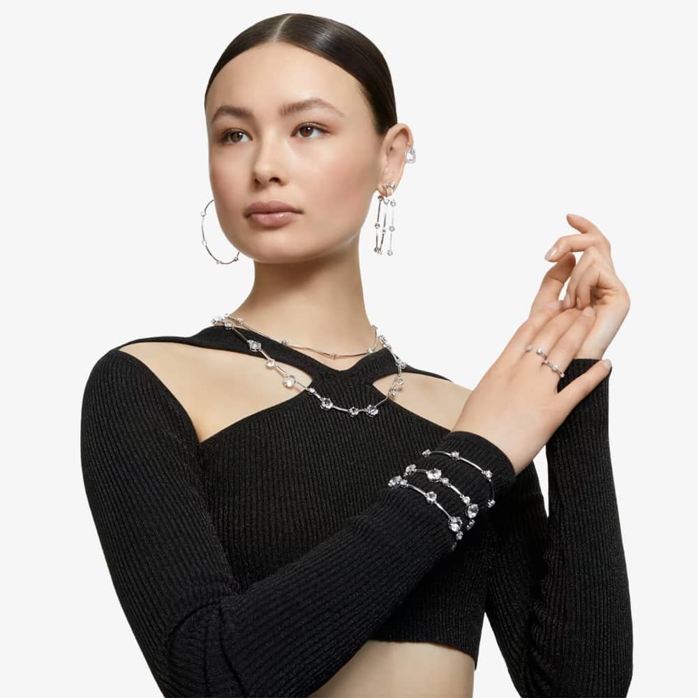 Swarovski 5640960 Constella Double Set Rhodium Plated Ring - thbaker.co.uk