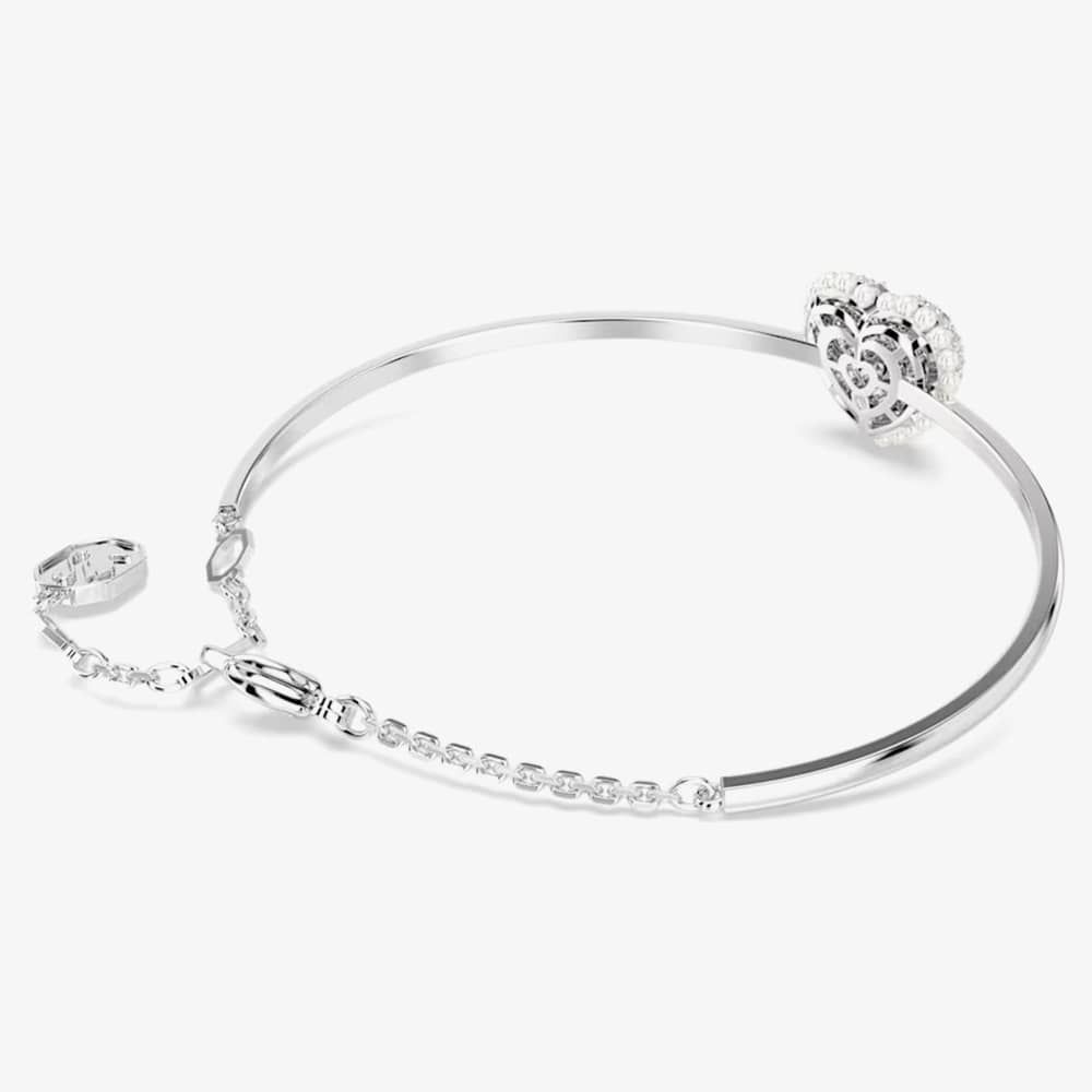 Swarovski 5684385 Hyperbola Rhodium Plated White Heart Bangle - thbaker ...