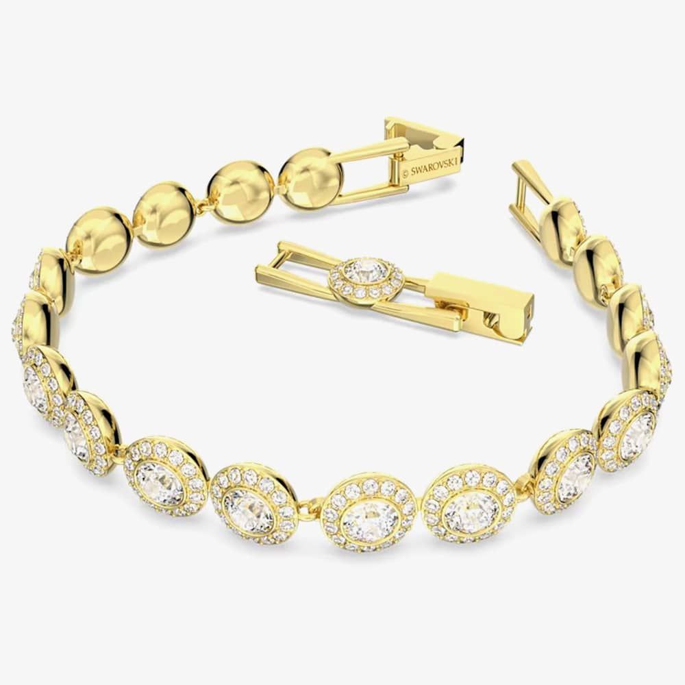 Swarovski 5505469 Angelic Clear Crystal Pave Gold Tone Bracelet ...