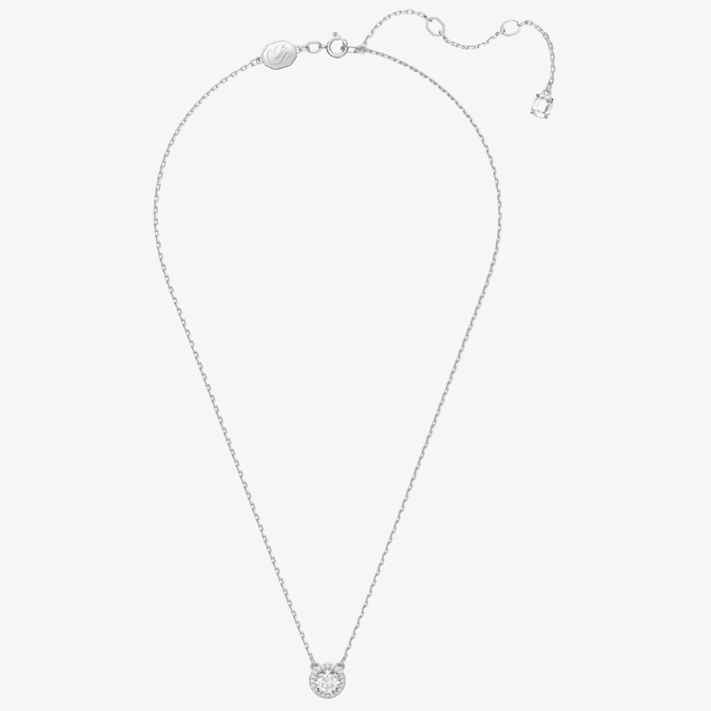 Swarovski 5636264 Ladies Constella Rhodium-Plated Halo Necklace ...