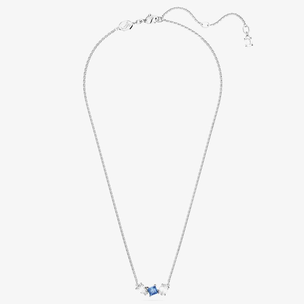 Swarovski 5668276 Mesmera Blue Mixed Cuts Rhodium Plated Necklace ...