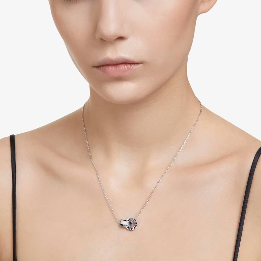 Swarovski 5663504 Hollow Blue Interlocking Loop Necklace - thbaker.co.uk