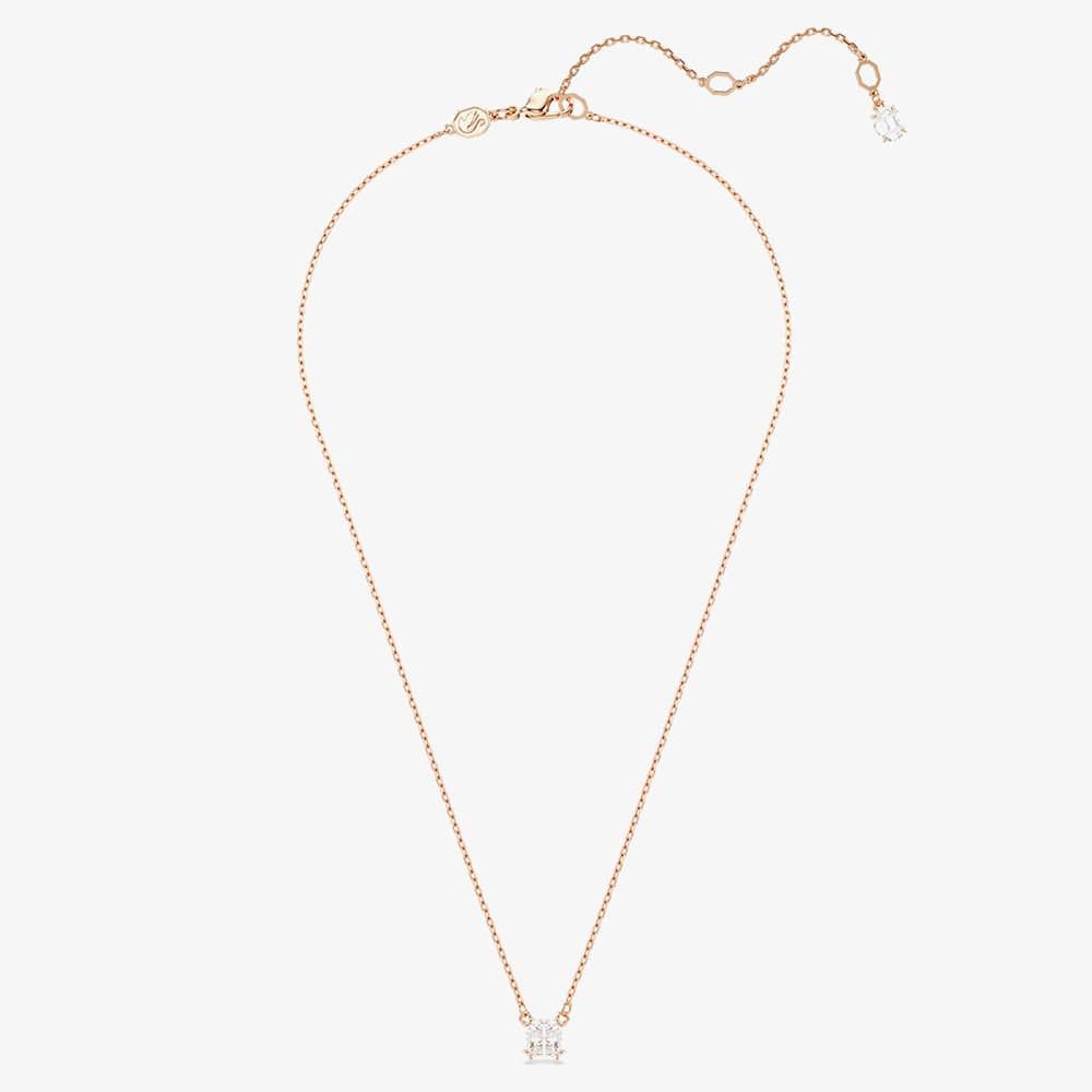 Swarovski 5701904 Stilla Rose Gold Tone Plated Square Necklace ...