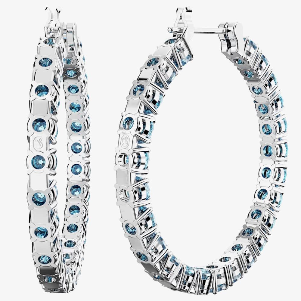Swarovski 5647446 Matrix Blue Cubic Zirconia Hoop Earrings - thbaker.co.uk