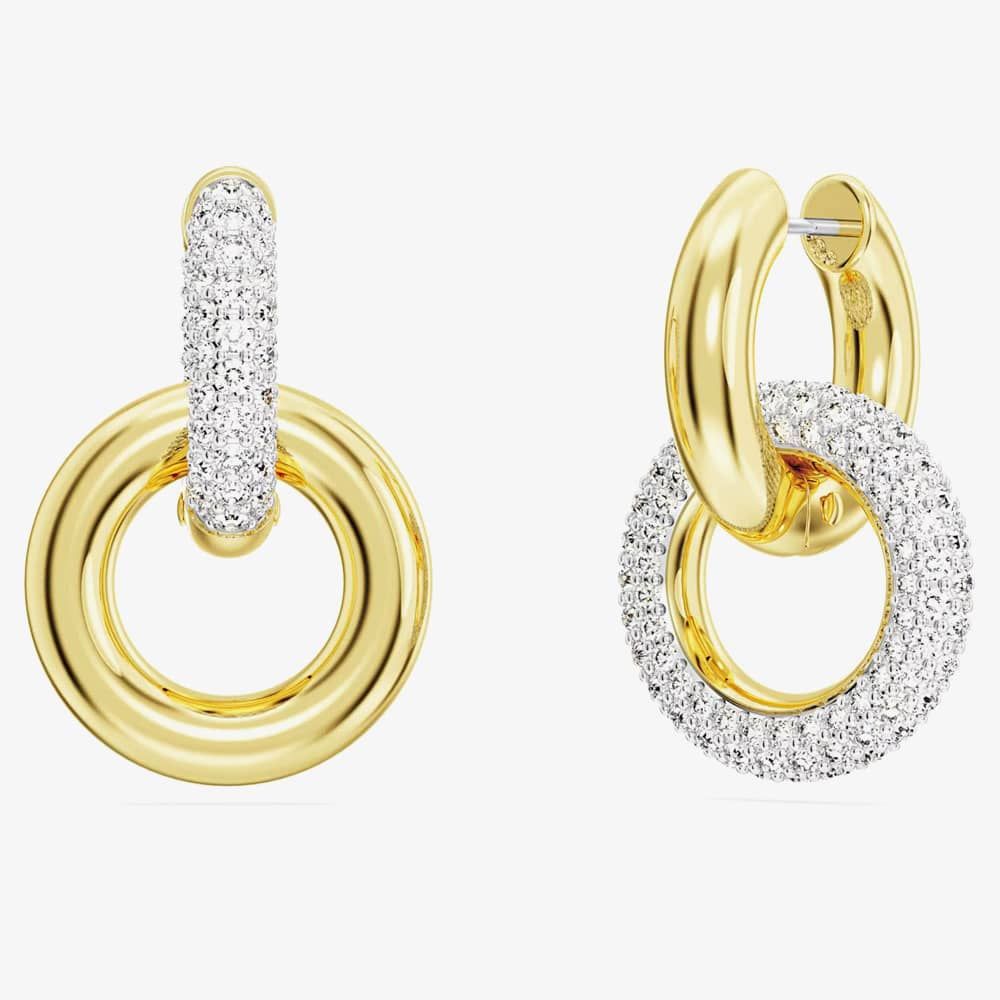 Swarovski 5668818 Dextera White Interlocking Loop Earrings - thbaker.co.uk