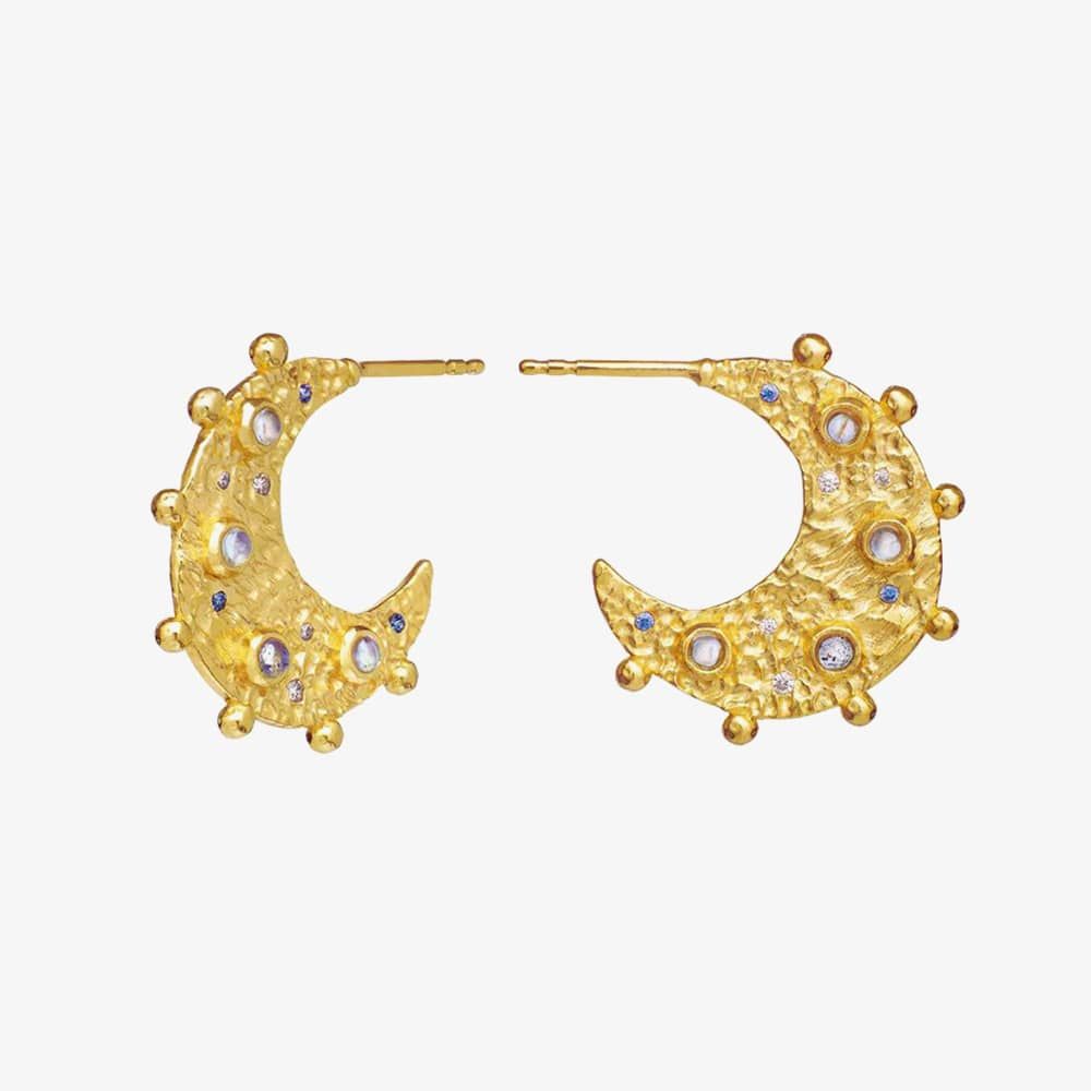 Maanesten 9866A Gold Plated Sadiq Crescent Moon Earrings - thbaker.co.uk