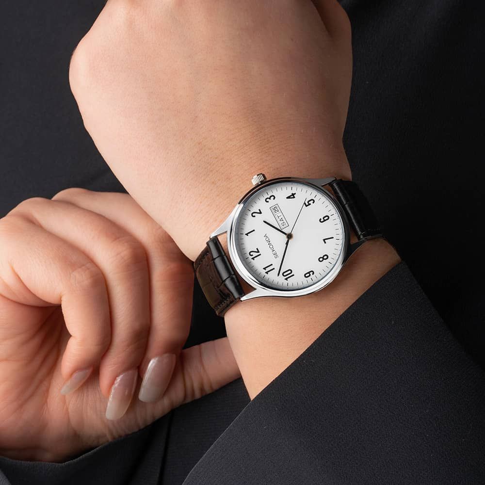 Sekonda Easy Reader Black Leather Strap Watch 30121 - thbaker.co.uk