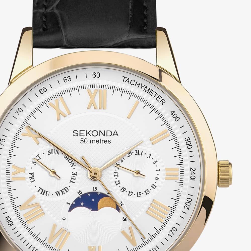 Sekonda 30147 Armstrong Moonphase Gold Plated Watch - thbaker.co.uk
