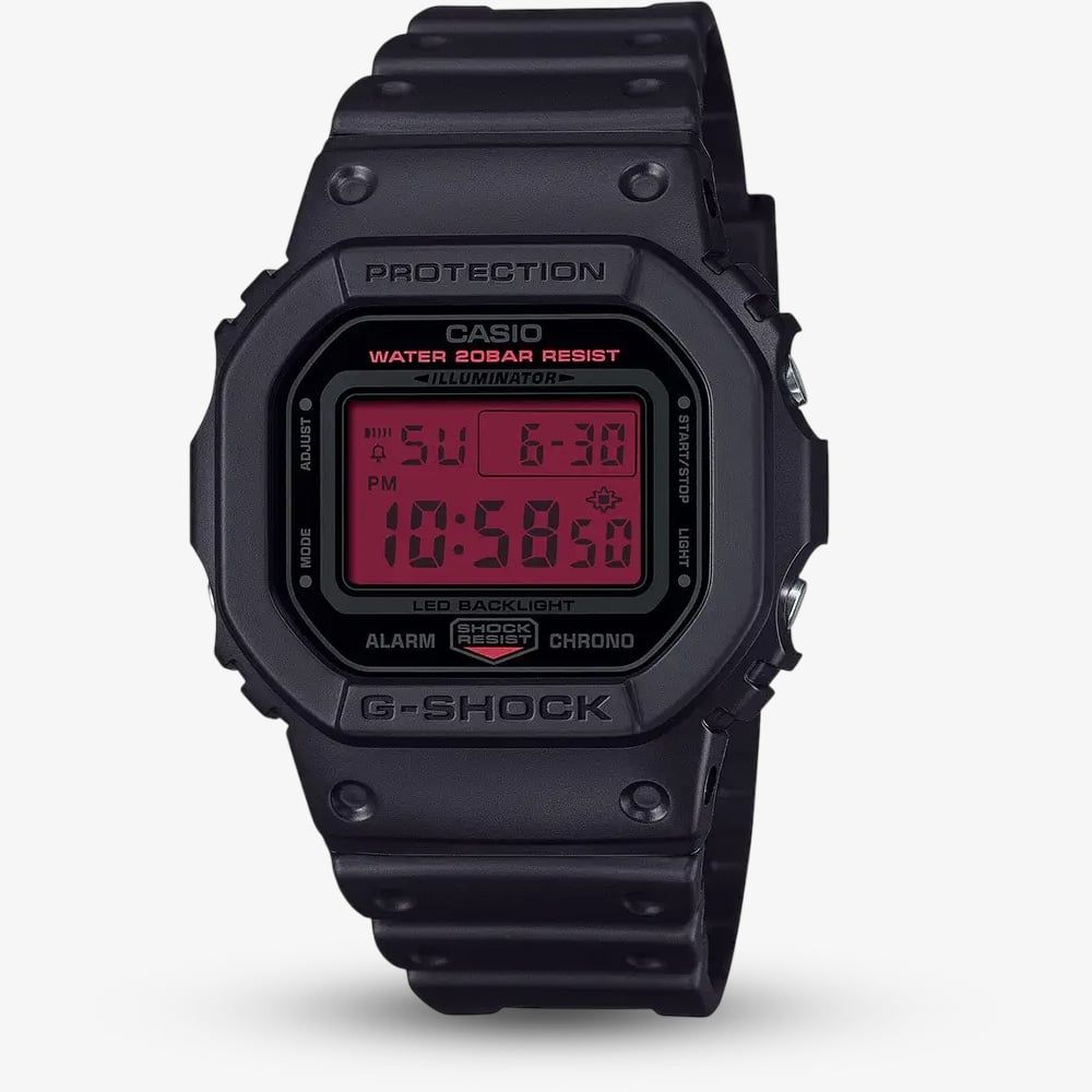 Casio DW-5600BBR-1ER Mens G-Shock Black & Red Digital Watch - thbaker.co.uk