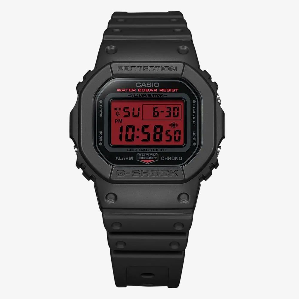 Casio DW-5600BBR-1ER Mens G-Shock Black & Red Digital Watch - thbaker.co.uk