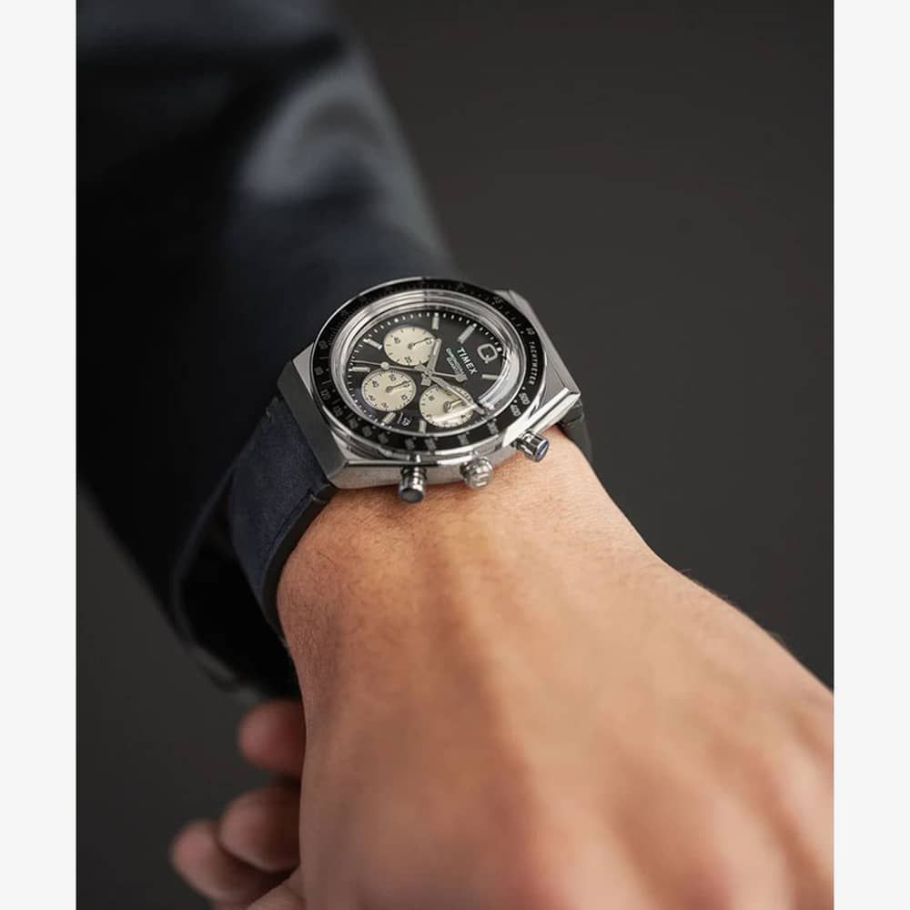 Timex TW2V42700 Q Chronograph 40mm Black Leather Strap Watch - thbaker ...